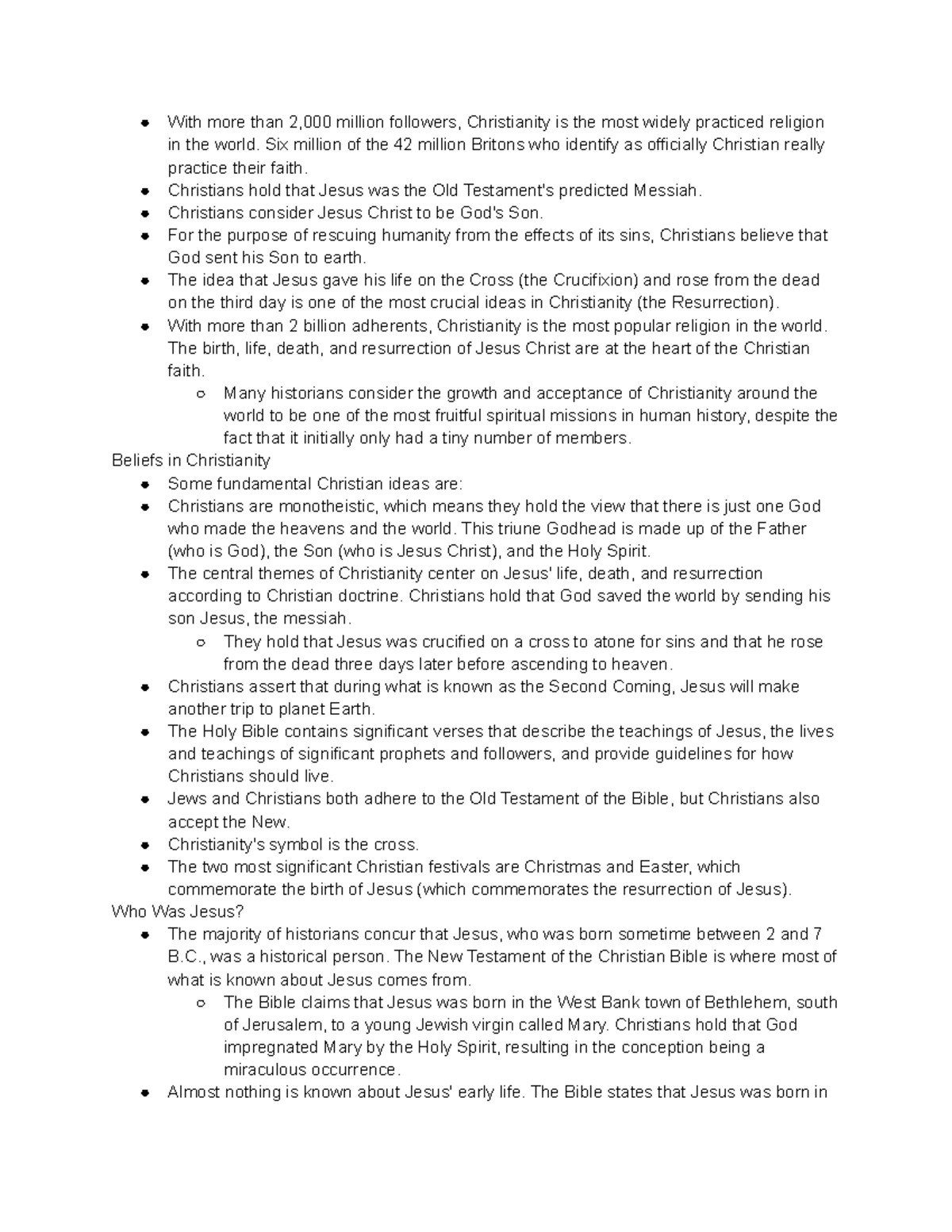 Christianity Notes - With more than 2,000 million followers ...