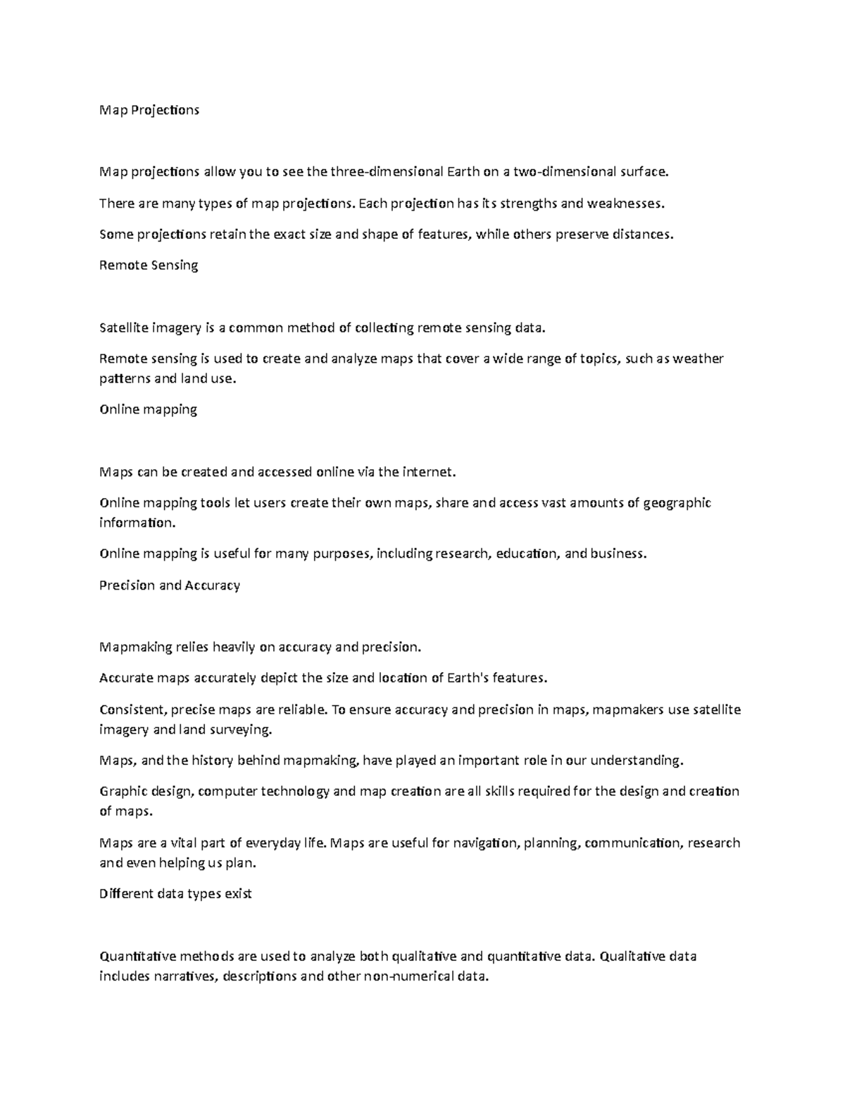 GEG 101 Notes 7 - Nature of geography; earth-sun relationships; maps ...