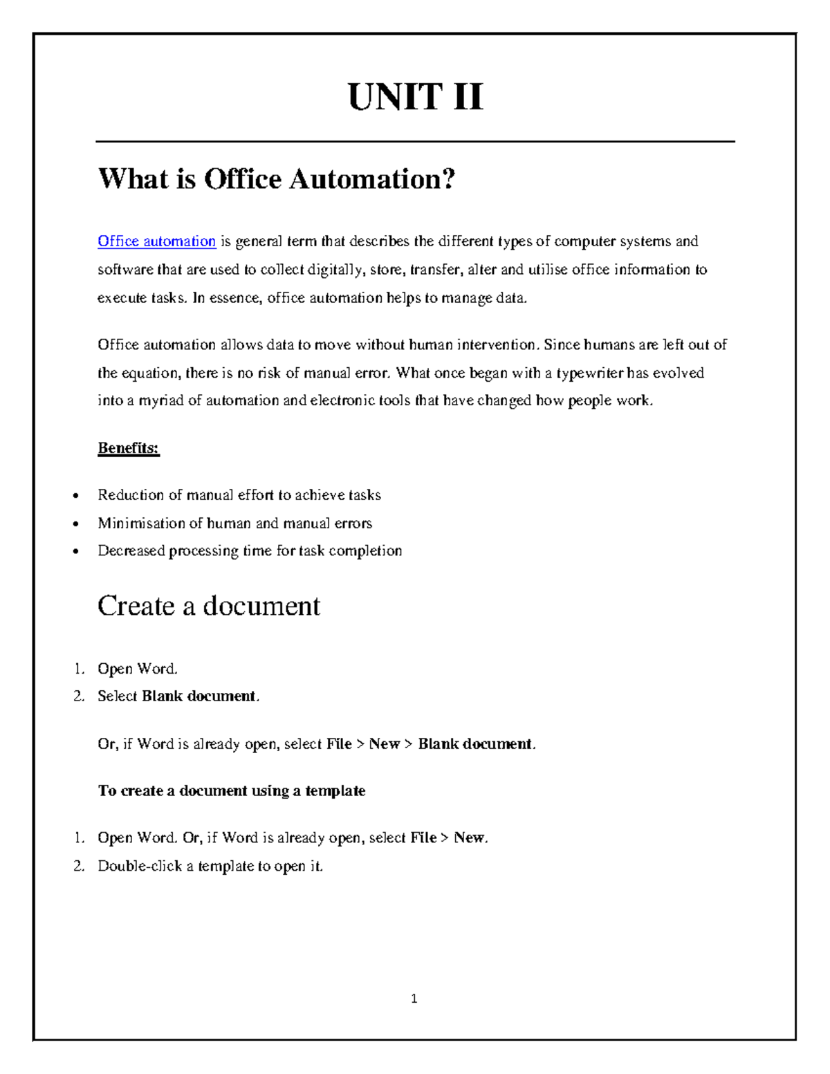 Advance Features - It is useful to all students - UNIT II What is ...