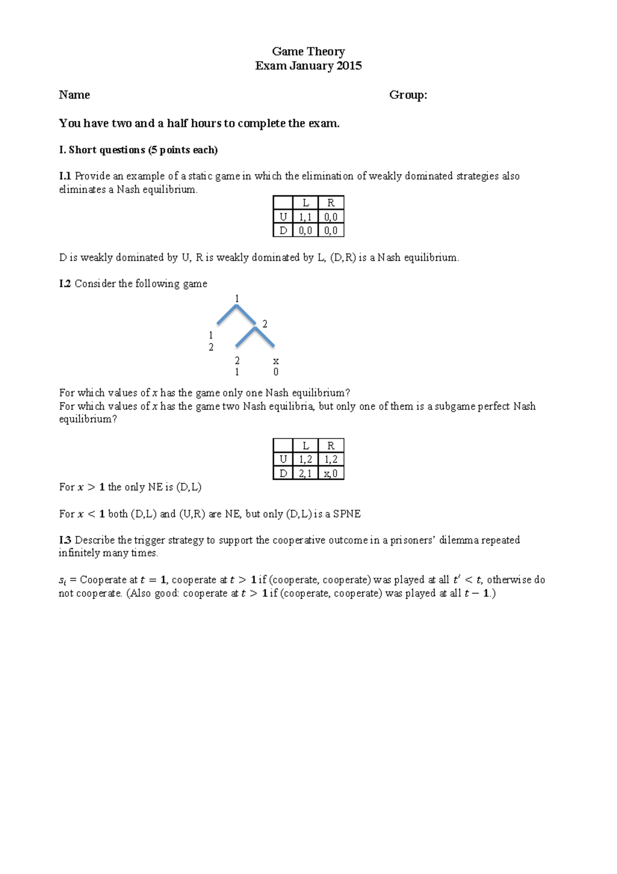 Exam January 2015 sol - Final exam with solutions to practice exercises ...