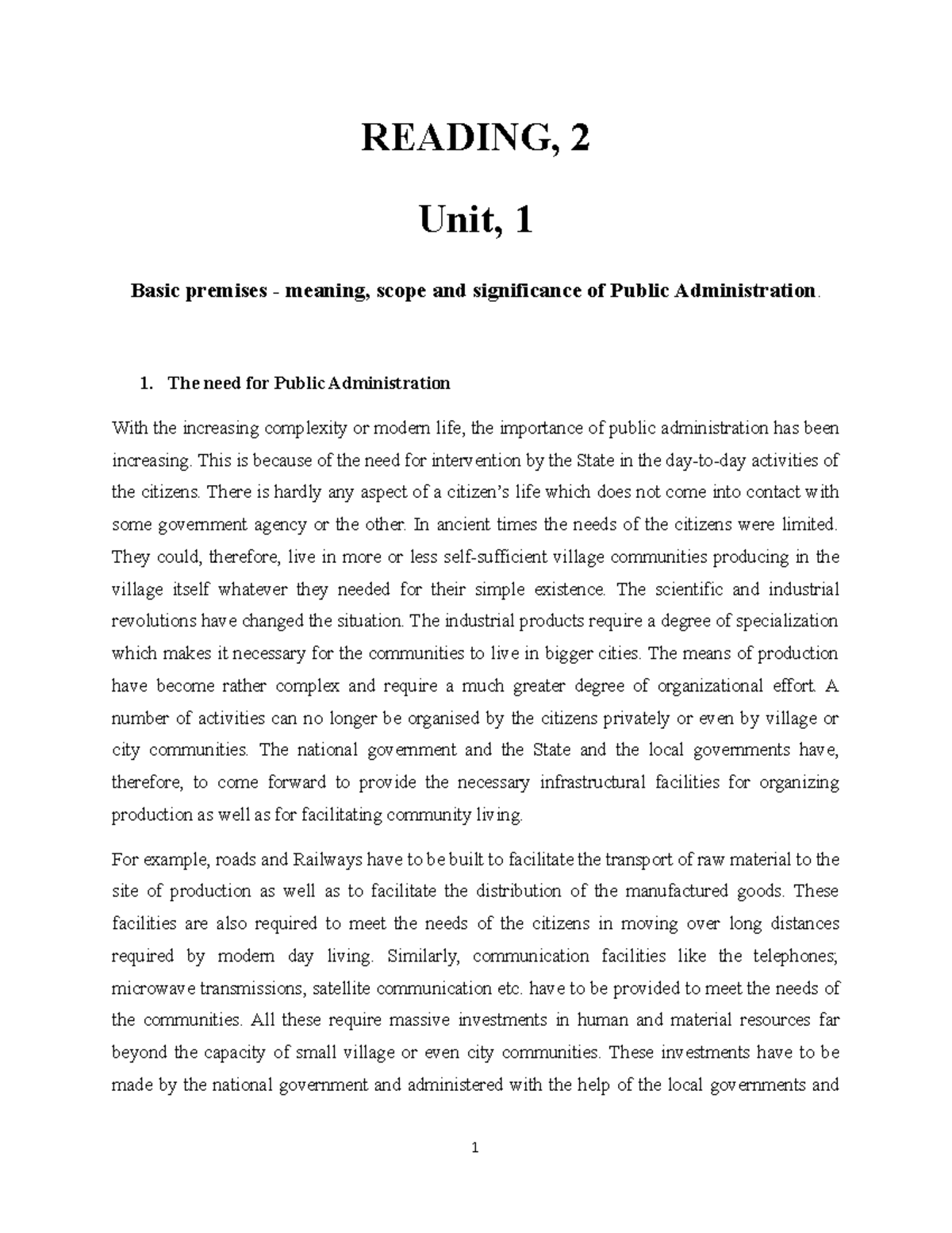 Reading 2 PUB 111 - Introduction TO Public Administration - READING, 2 ...