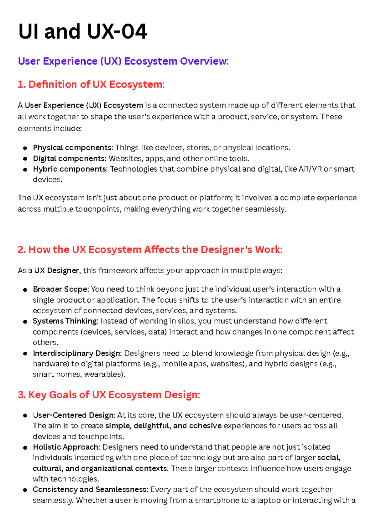 UI and UX-04 - UI and UX-04 - UI and UX- User Experience (UX) Ecosystem ...