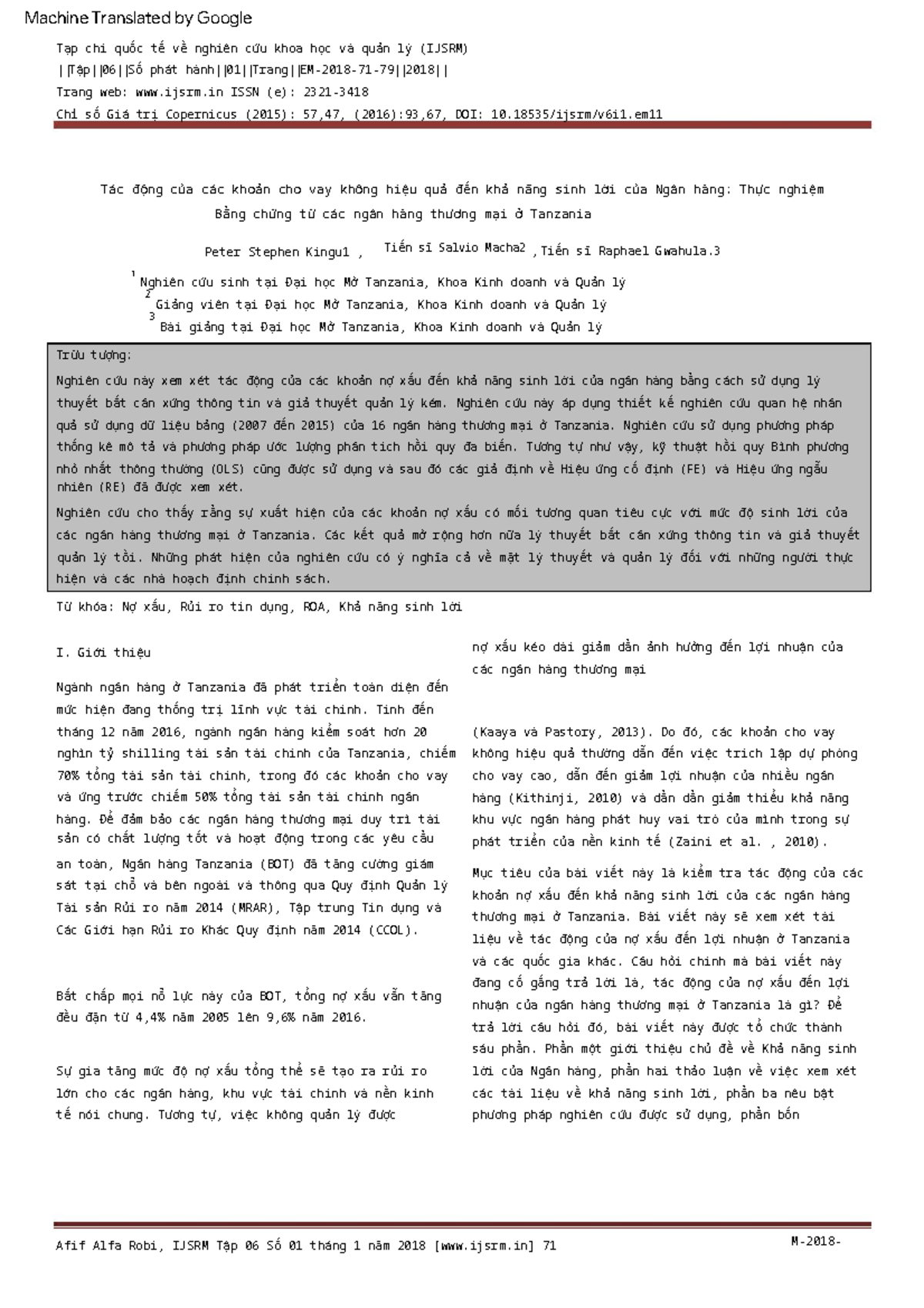 Ijsrmjournal,+Journal+manager,+11+ijsrm - Giảng viên tại Đại học Mở Tanzania, Khoa Kinh doanh và ...