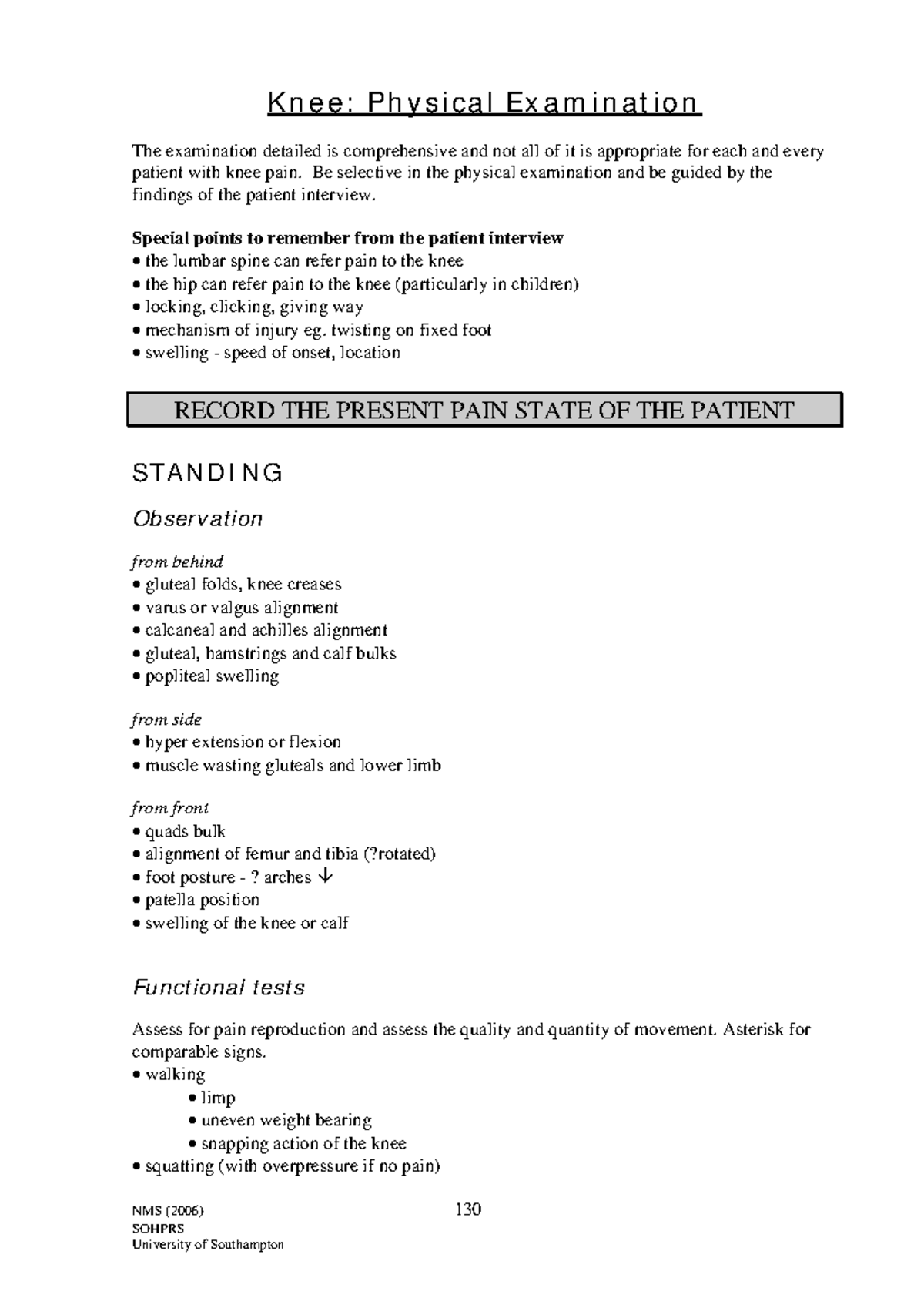 Knee - @lauraphysiostudies - notes from MSc Physiotherapy Lectures ...