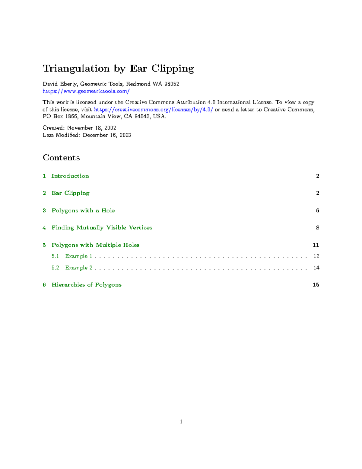 Triangulation By Ear Clipping - Triangulation by Ear Clipping David ...