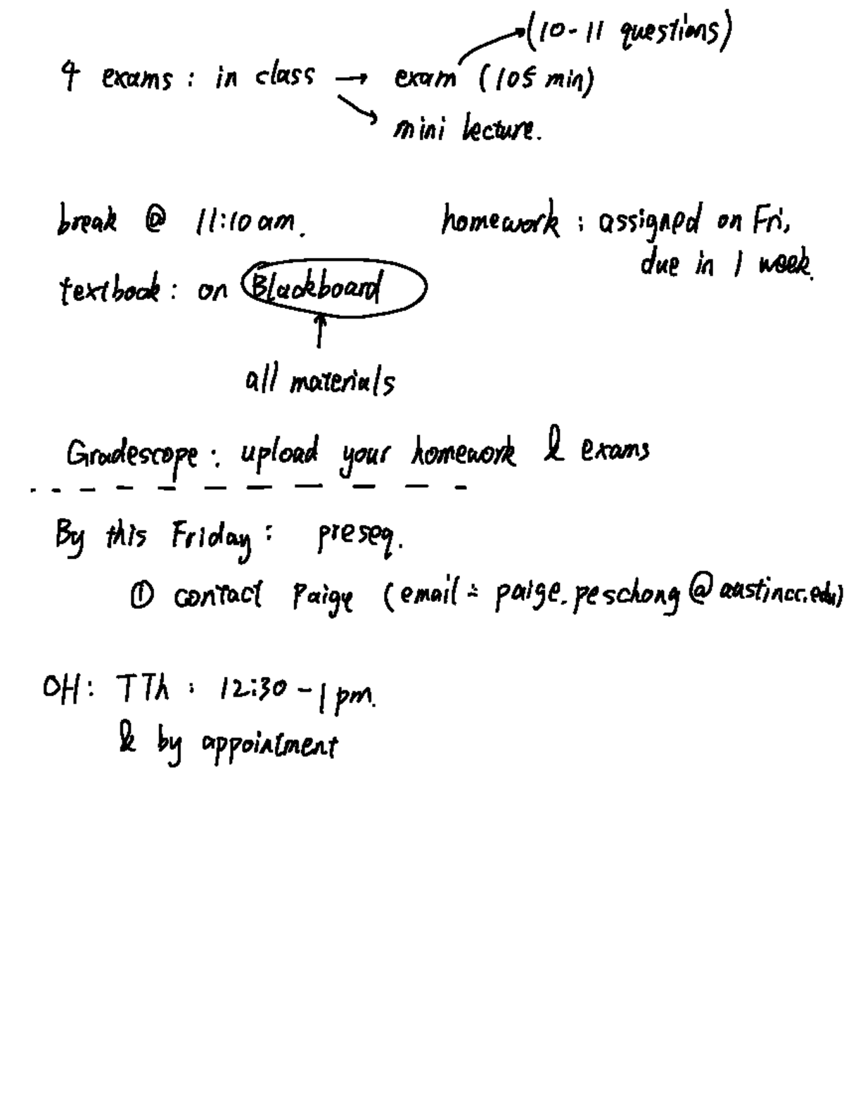 Lec 1 Sep 24, 2024 - Notes - 10 11 questions 4 exams in class exam 1105 ...