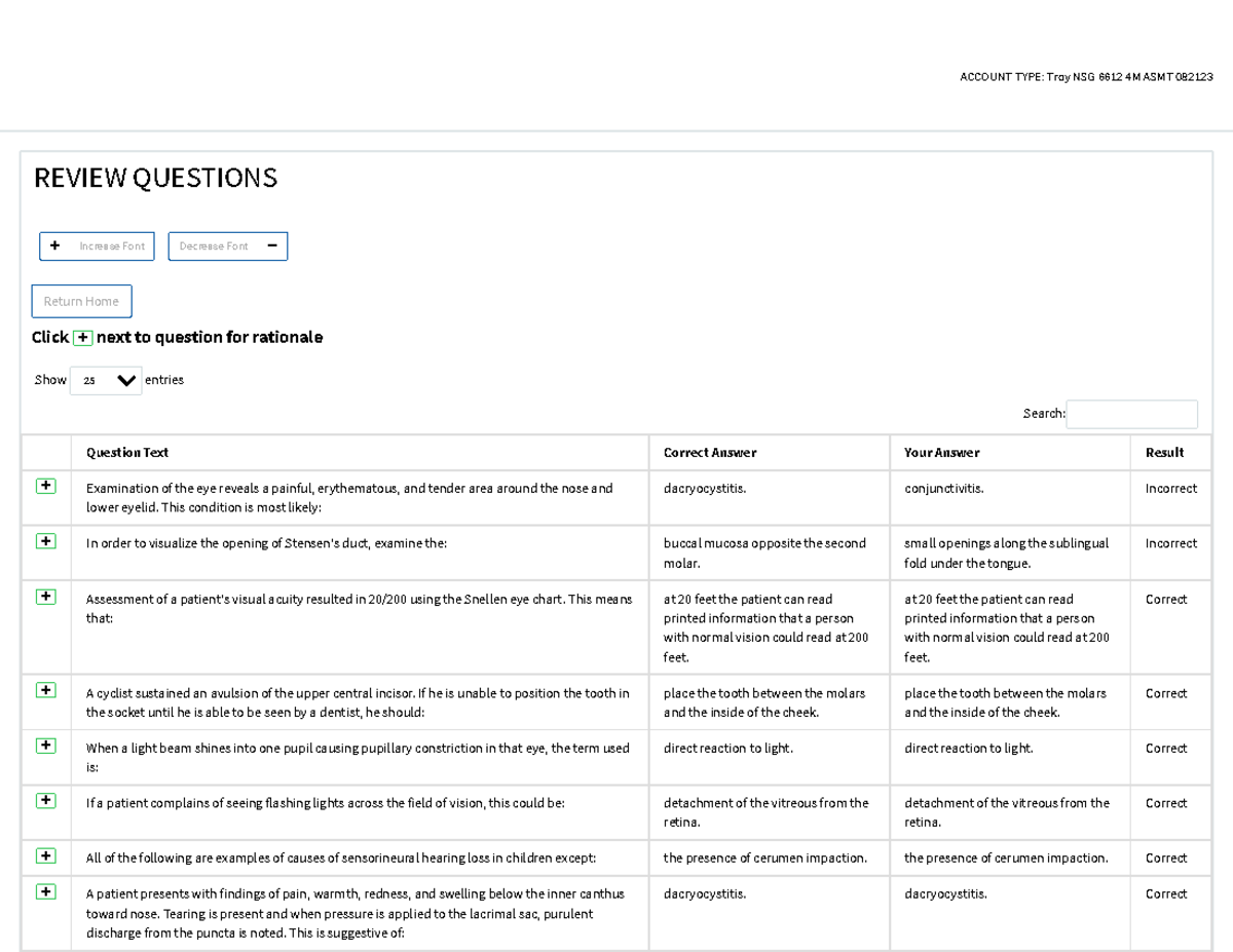 ENT TEST 3 - Quiz questions and solutions - ACCOUNT TYPE: Troy NSG 6612 ...