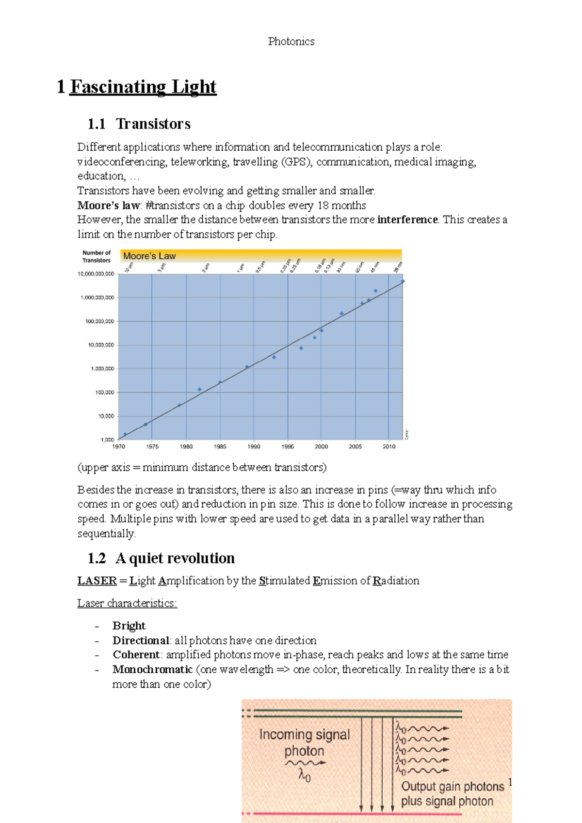 Notes on the Photonics part of the classes. I attended every class and ...