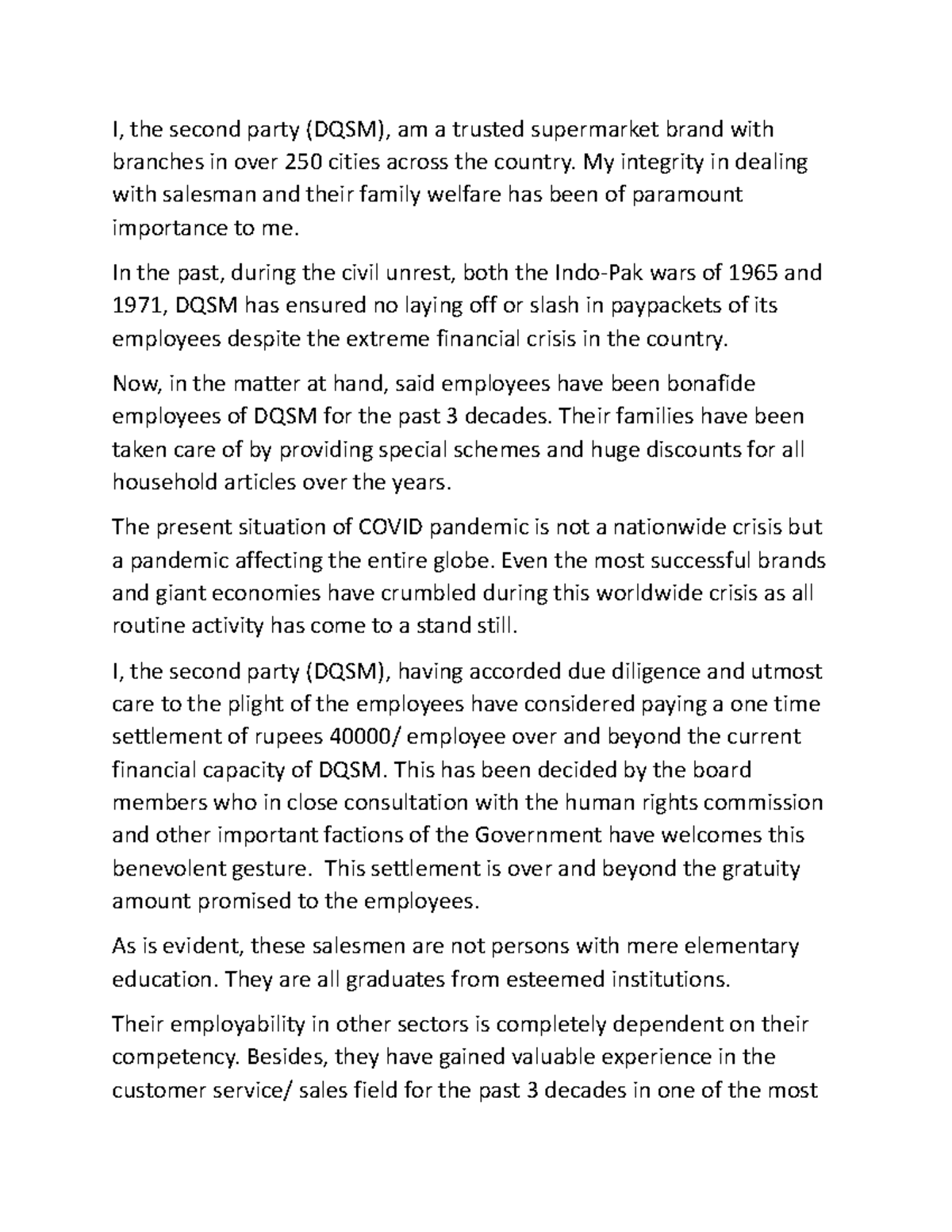 ADR problem - Alternative dispute resolution cases with solution - I ...