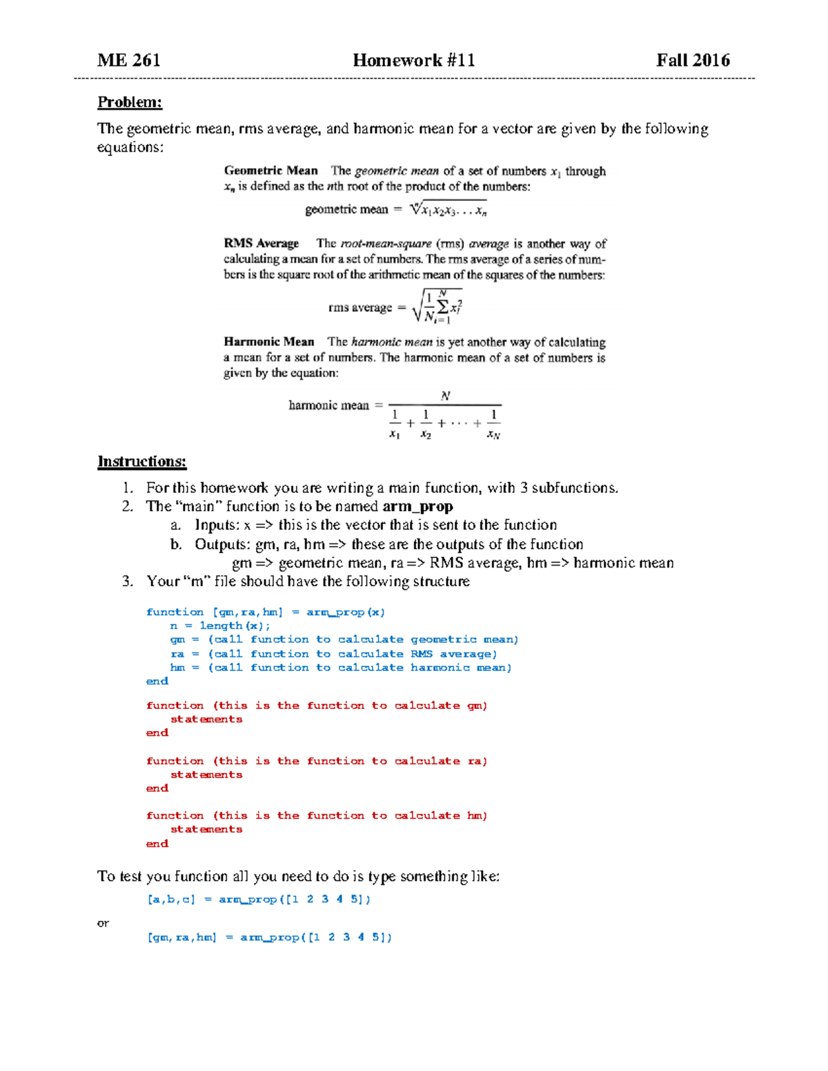 ME261 HW11 F16 - hw 11 - ME 261 Homework #11 Fall 2016 - Studocu