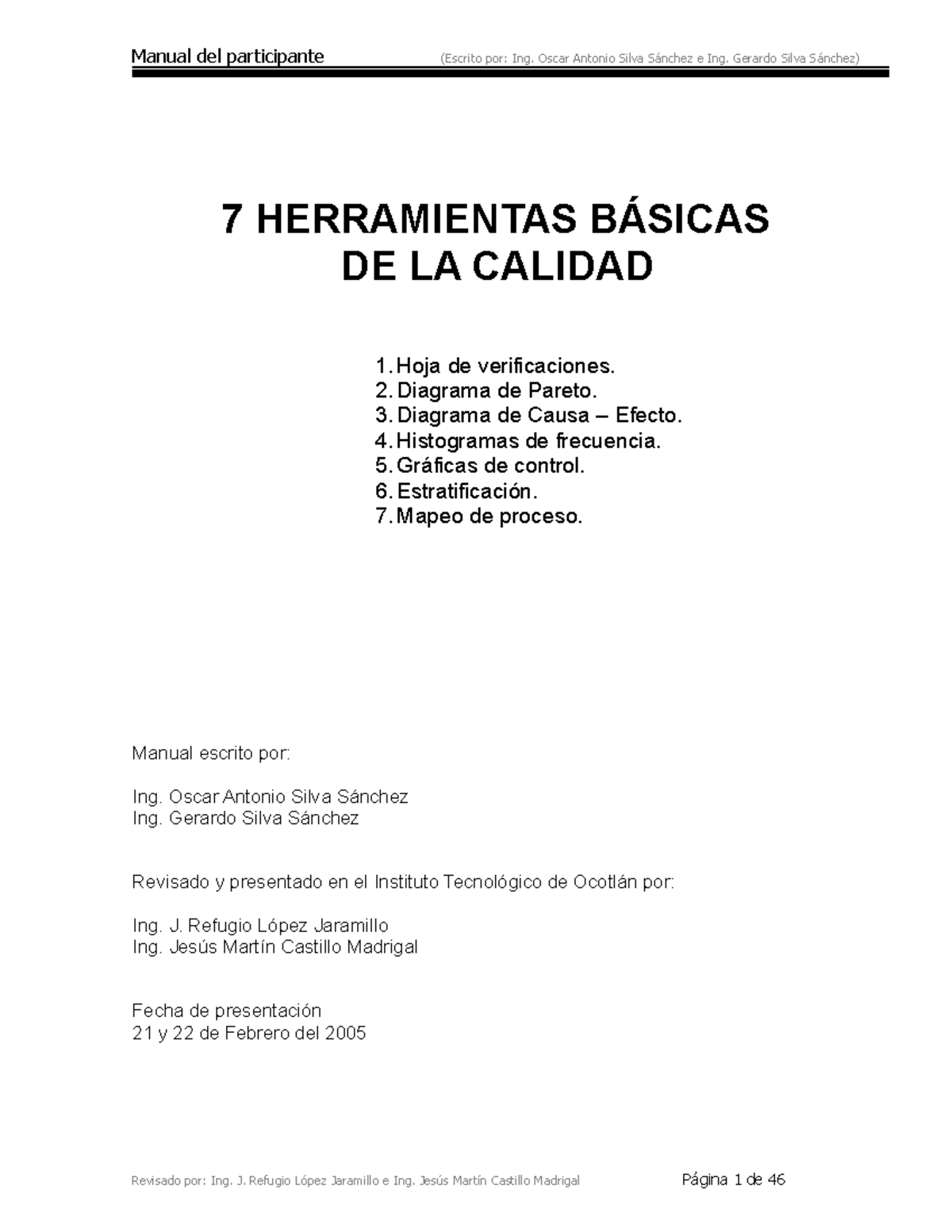 Las 7 herramientas básicas de calidad - Manual del participante ...