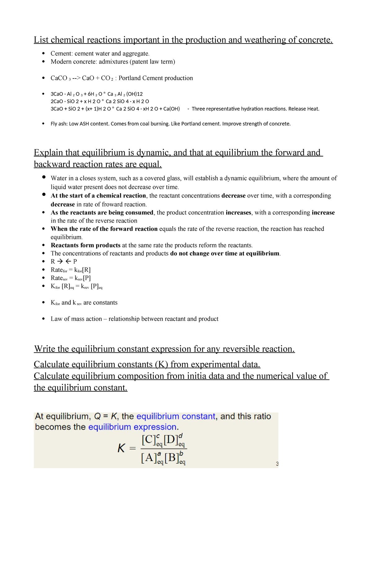 Chapter 12 notes - List chemical reactions important in the production ...