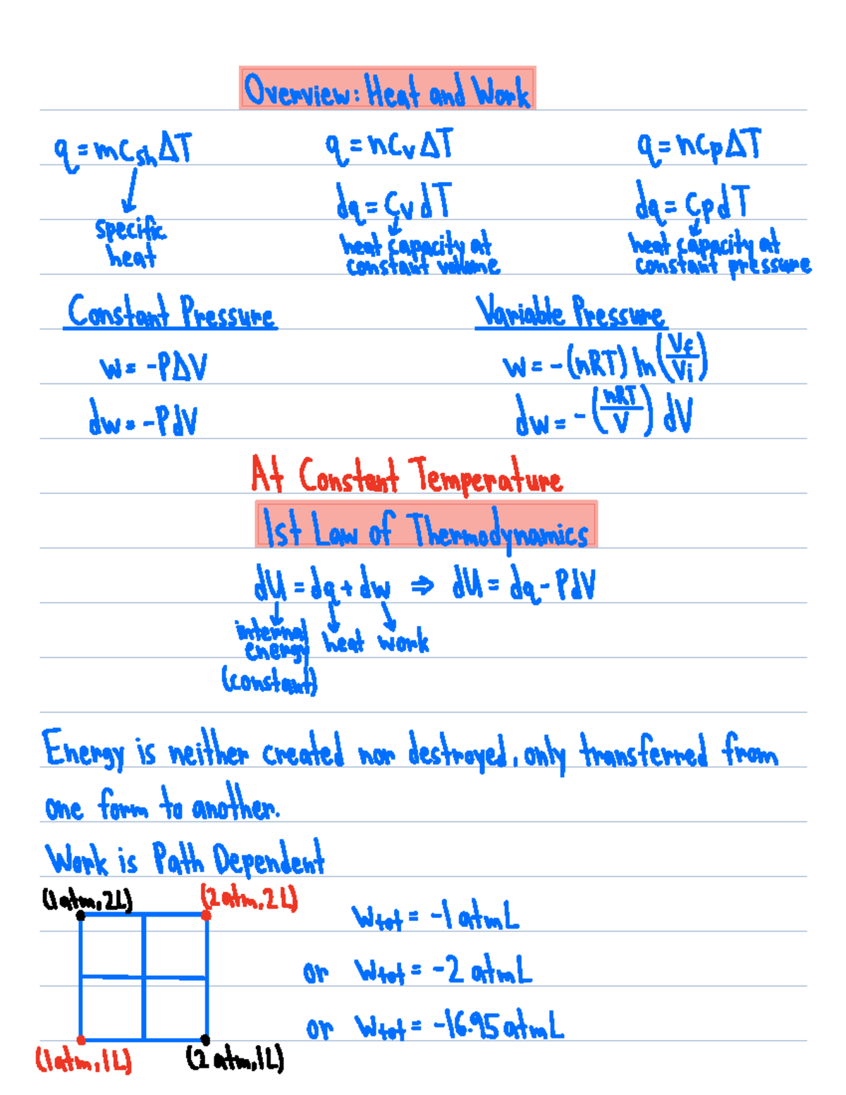 Heat, Work, 1st Law of Thermodynamics, and Enthalpy - Thermodynamics 5 ...