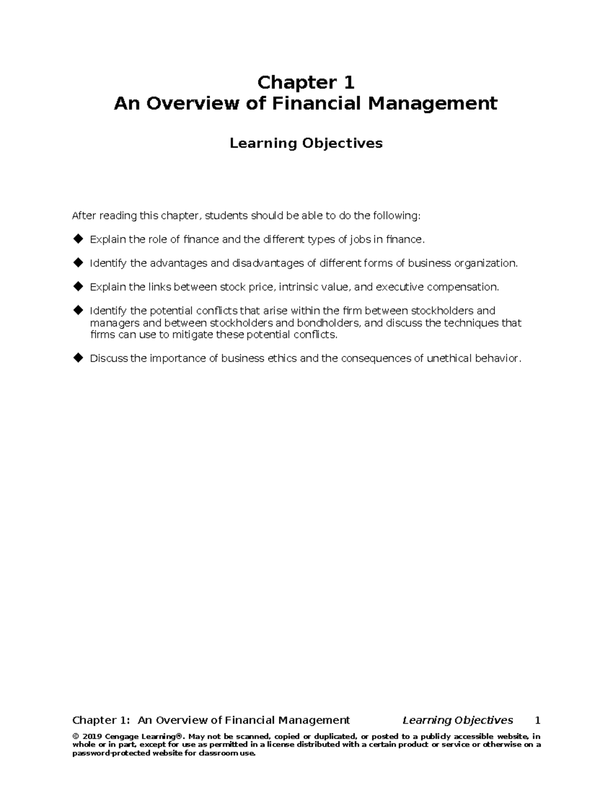 overview of financial management - Chapter 1 An Overview of Financial ...