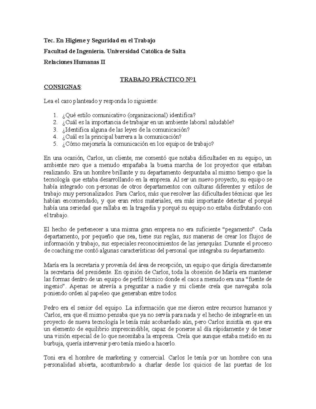 Tp 1 - tp 1 relaciones humanas ll - Tec. En Higiene y Seguridad en el ... Tp 1 - tp 1 relaciones humanas ll - Tec. En Higiene y Seguridad en el ...