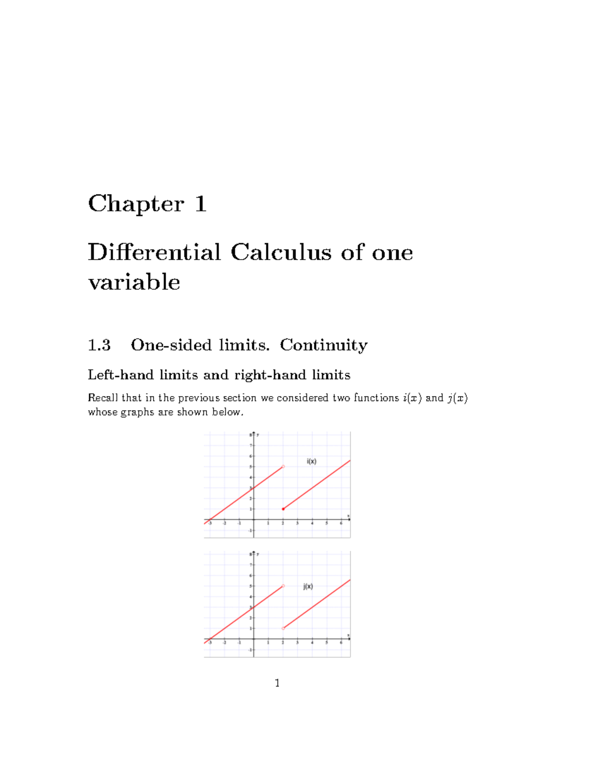 Section 1 3 One Sided Limits Continuity Chapter 1 Differential Calculus Of One Variable 1
