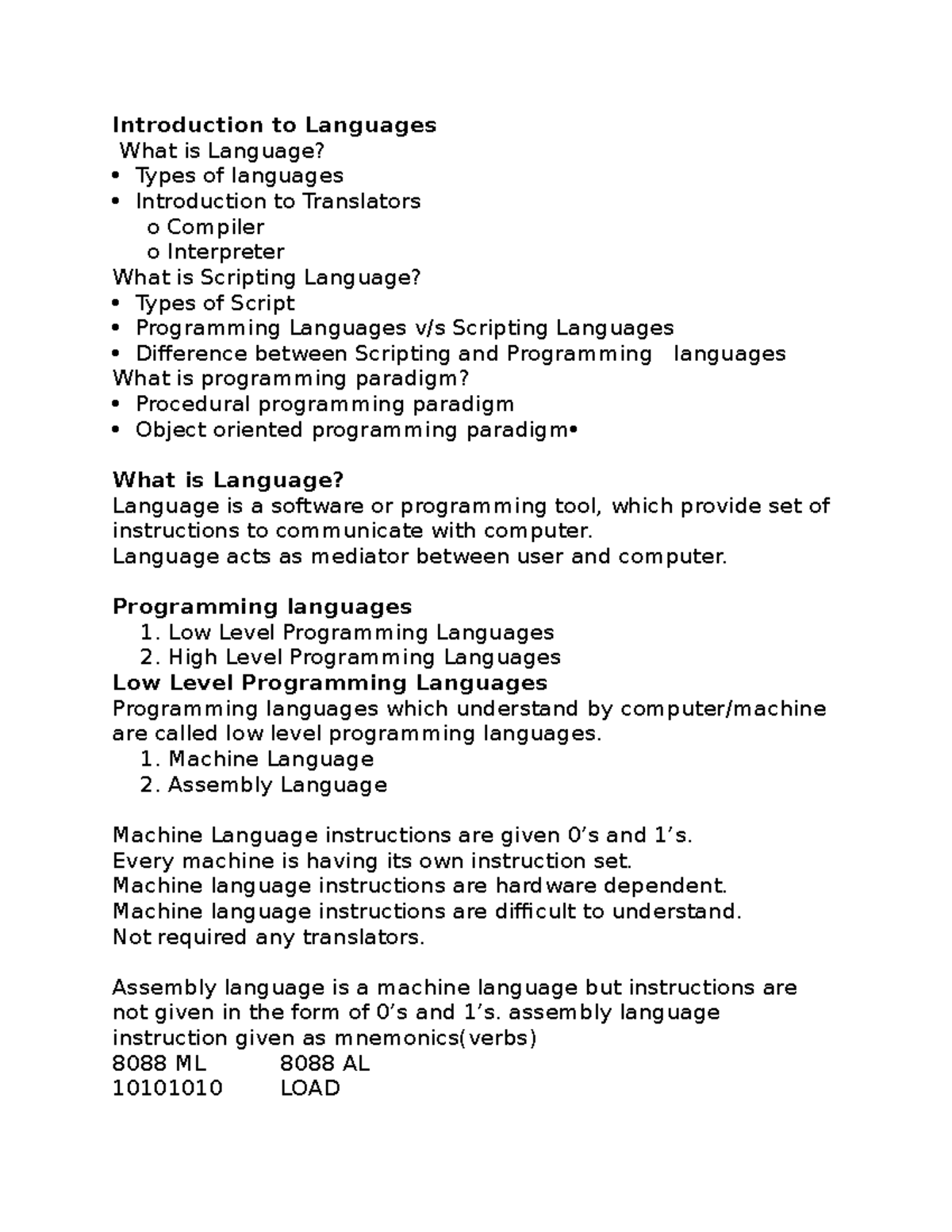 1-9-2021 - Introduction to Languages What is Language? Types of ...