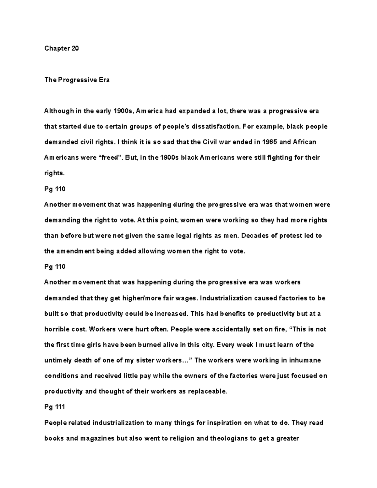 The Progressive Era - Google Docs - Chapter 20 The Progressive Era ...