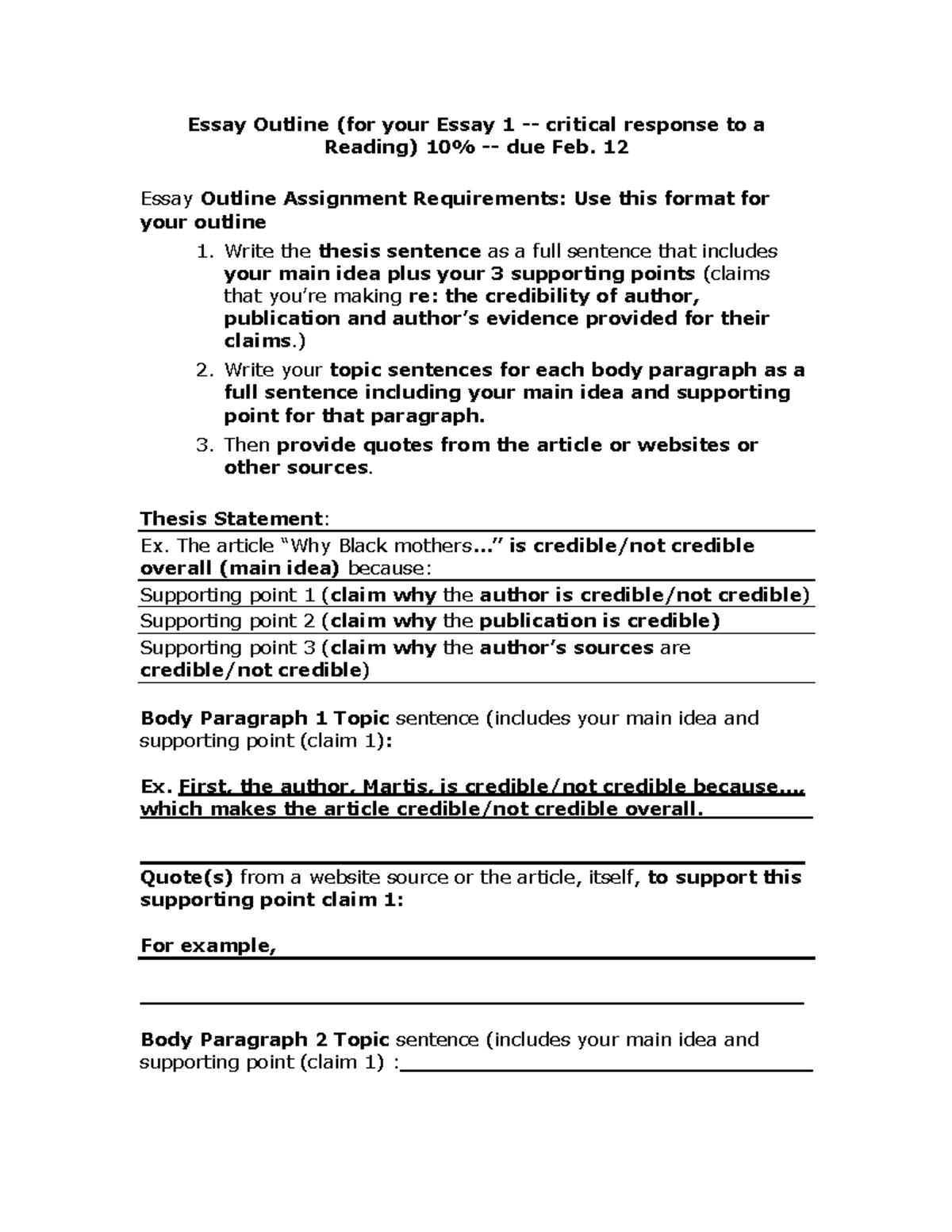 outline assignment - NURS 1072 - George Brown College - Studocu
