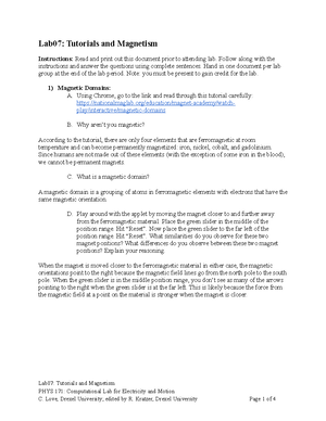 Sharing Copy - Lab06 Tutorials and Magnetism - Lab06: Tutorials and ...