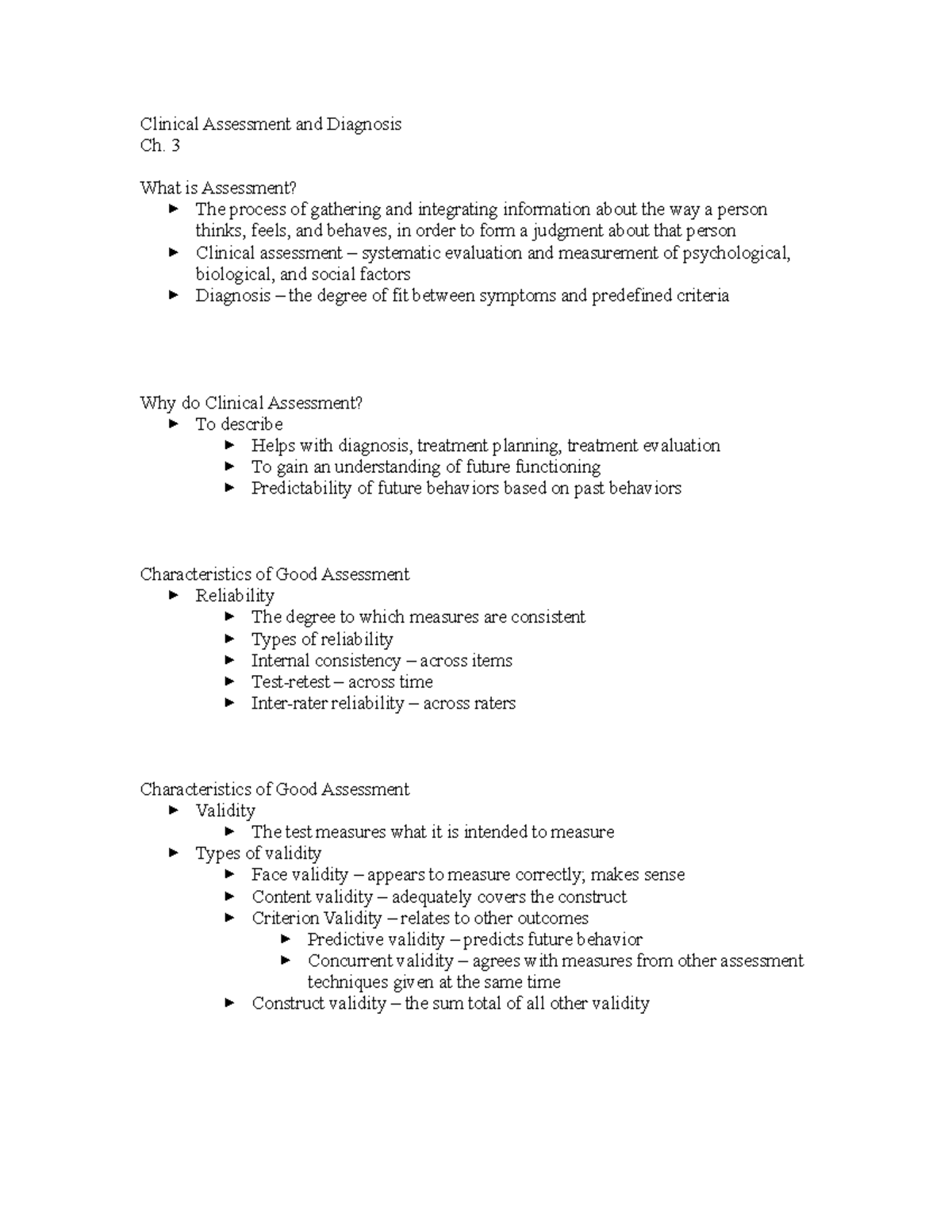 Clinical Assessment Diagnosis - Clinical Assessment and Diagnosis Ch. 3 ...