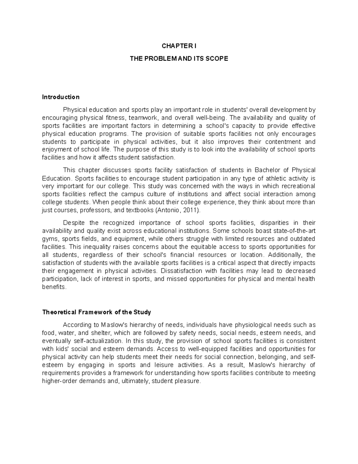 Chapter I - research paper proposal - CHAPTER I THE PROBLEM AND ITS SCOPE Introduction Physical ...