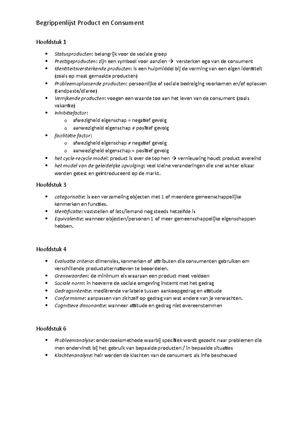 Begrippenlijst - Hoofdstuk 3 categorisatie: is een verzameling objecten ...