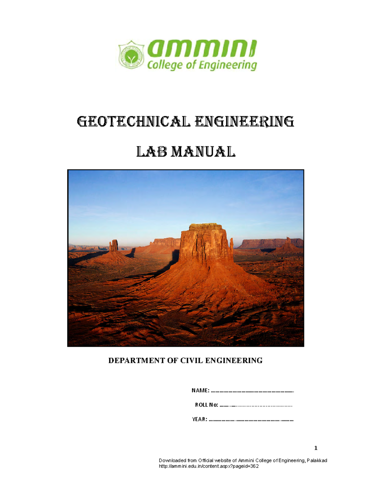 CE09 607(P) Geotechnical Engineering Lab - 1 DEPARTMENT OF - Studocu
