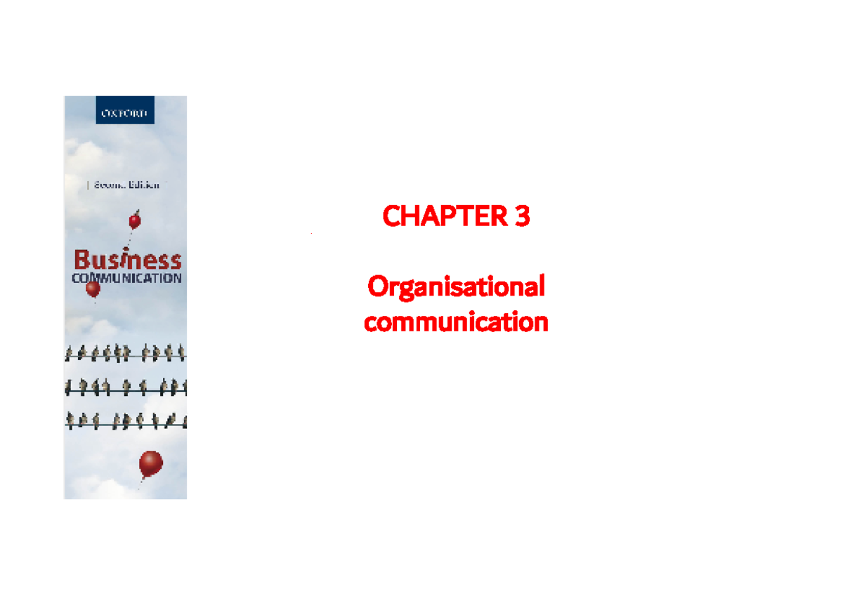 Organisational communication - CHAPTER 3 Organisational communication ...