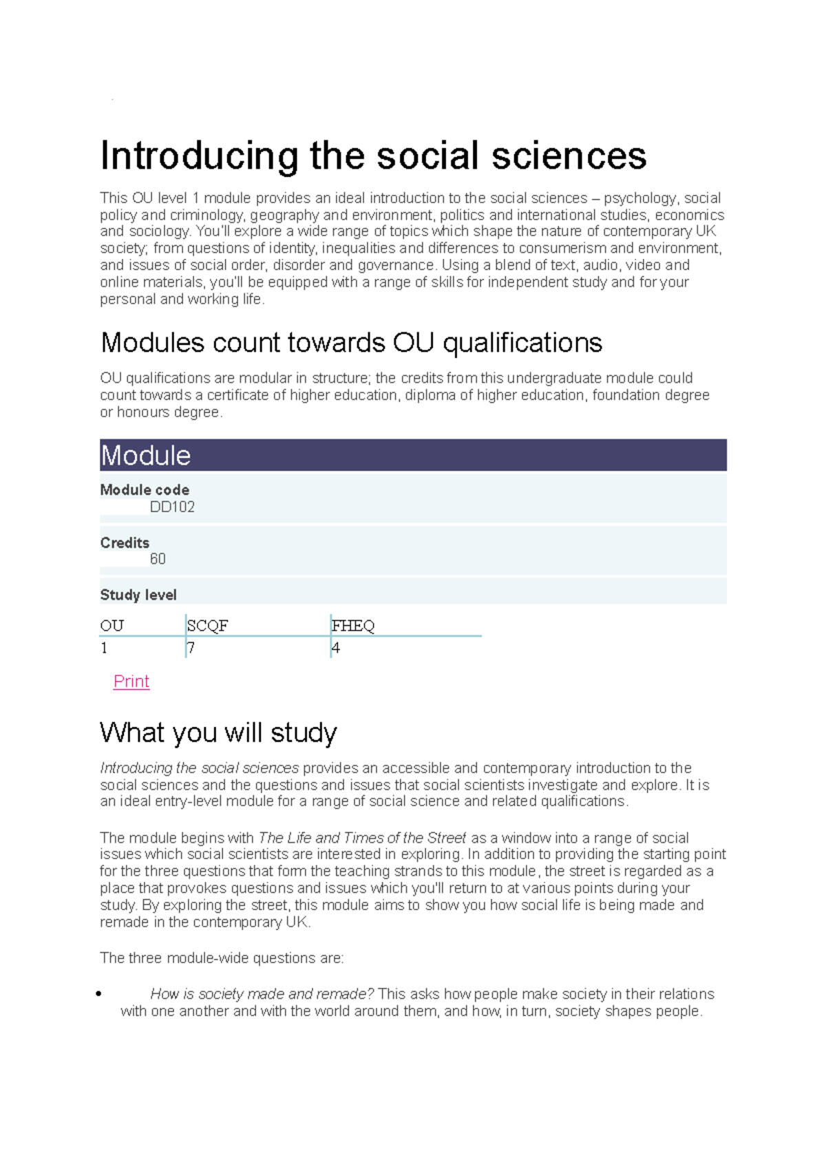Introducing the social sciences - Read Through Confirmation ...