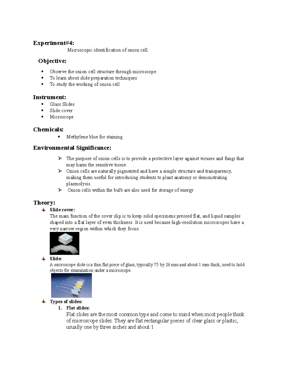 Mic 4 - its micro biological report \ - Experiment#4: Microscopic ...