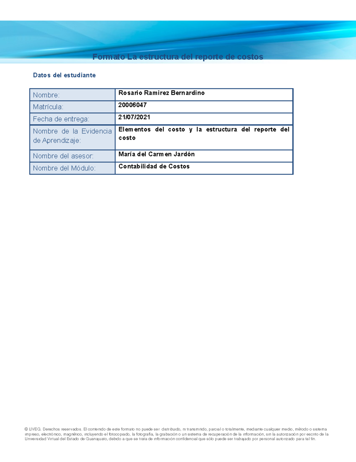 Reporte de contabilidad de costos estado de resultados - Formato La ...