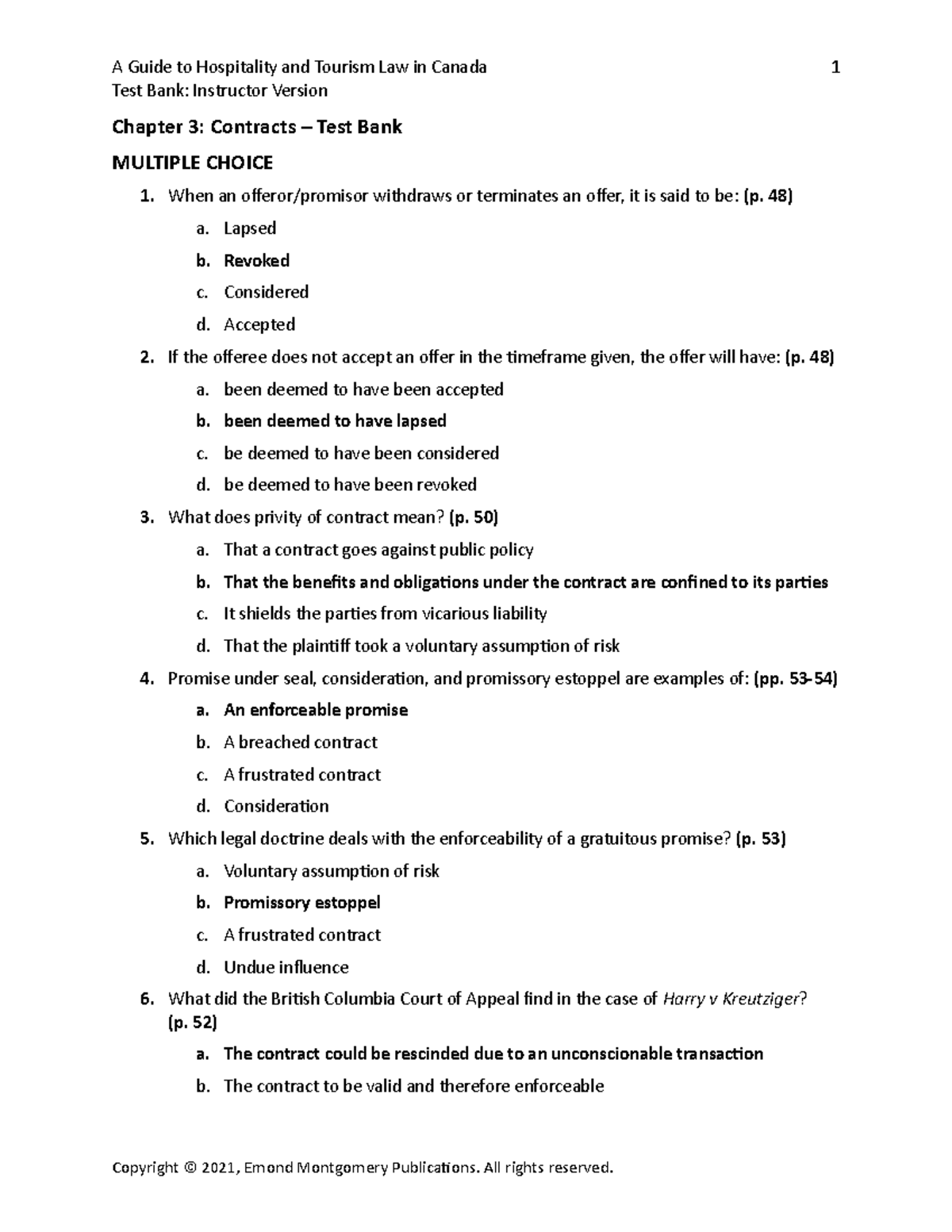 Hospitality-03-i - Chapter questions and answers. - Test Bank ...
