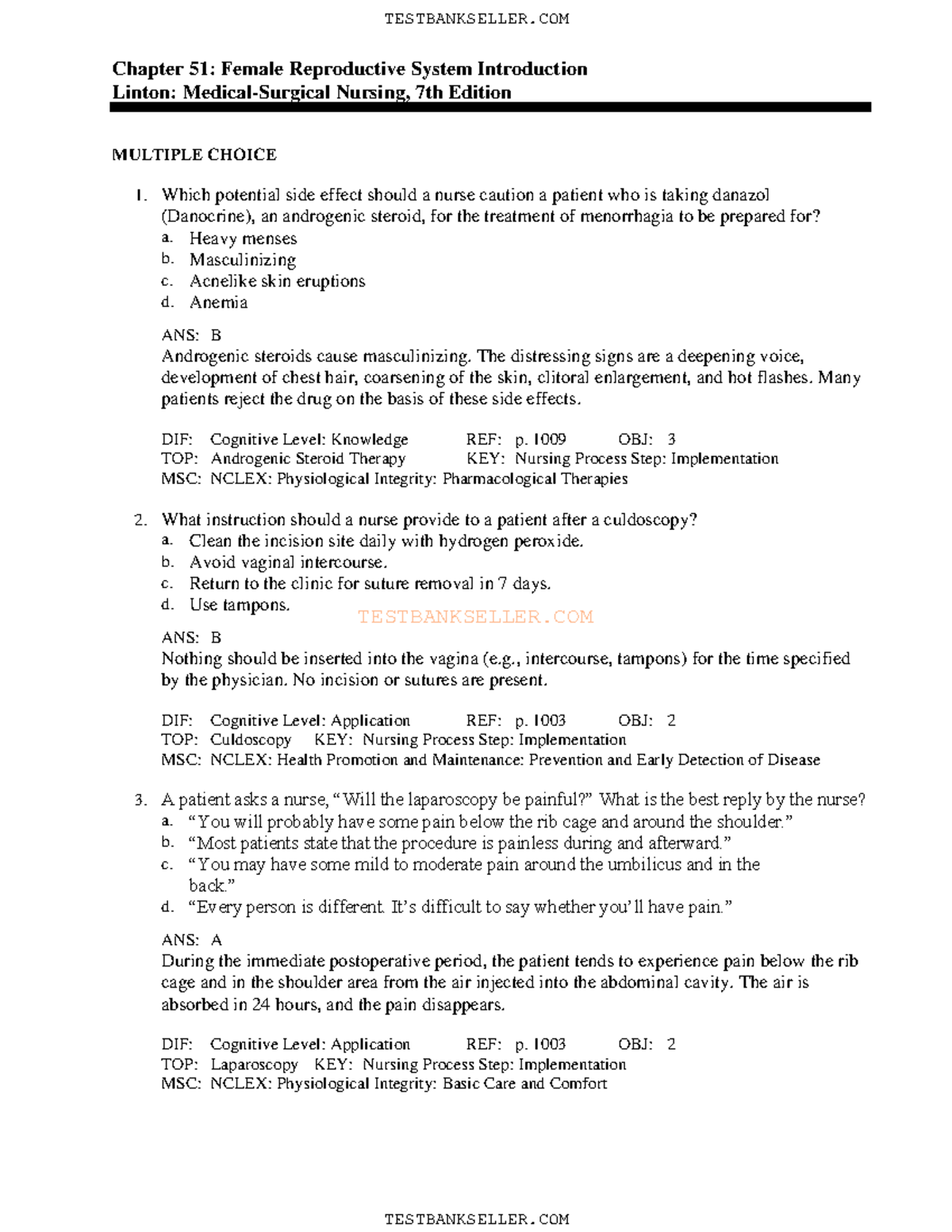9780323554596-TEST-BANK\ 51 - TESTBANKSELLER Chapter 51: Female ...