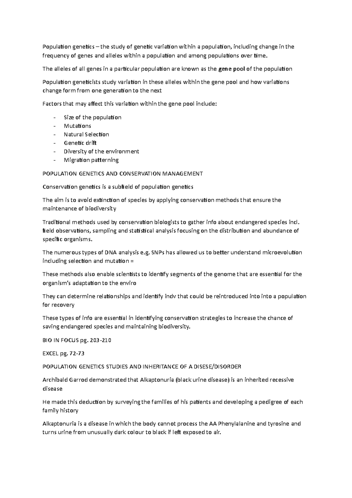 DNA Sequencing DOT Point - Population genetics – the study of genetic ...