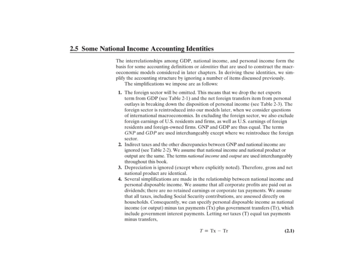 Some National Income Accounting Identities - MACRO ECONOMICS - Studocu