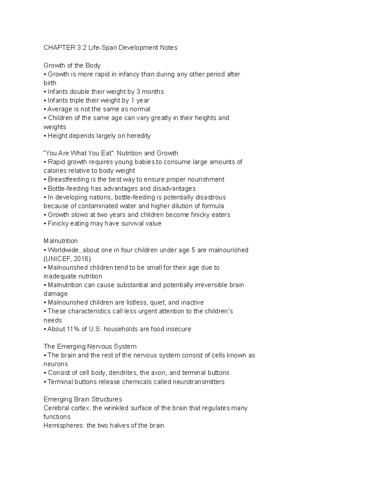 CHAPTER 3.2 Life-Span Development Notes - CHAPTER 3 Life-Span ...