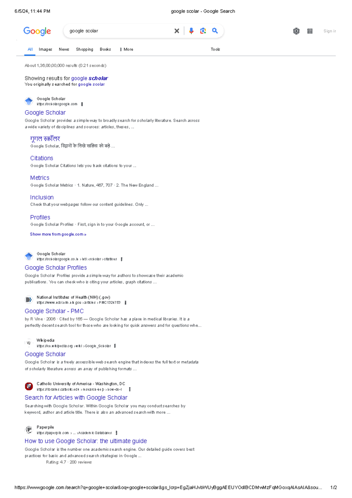 Google scholar - adf - About 1,36,00,00,000 results (0 seconds) Showing ...