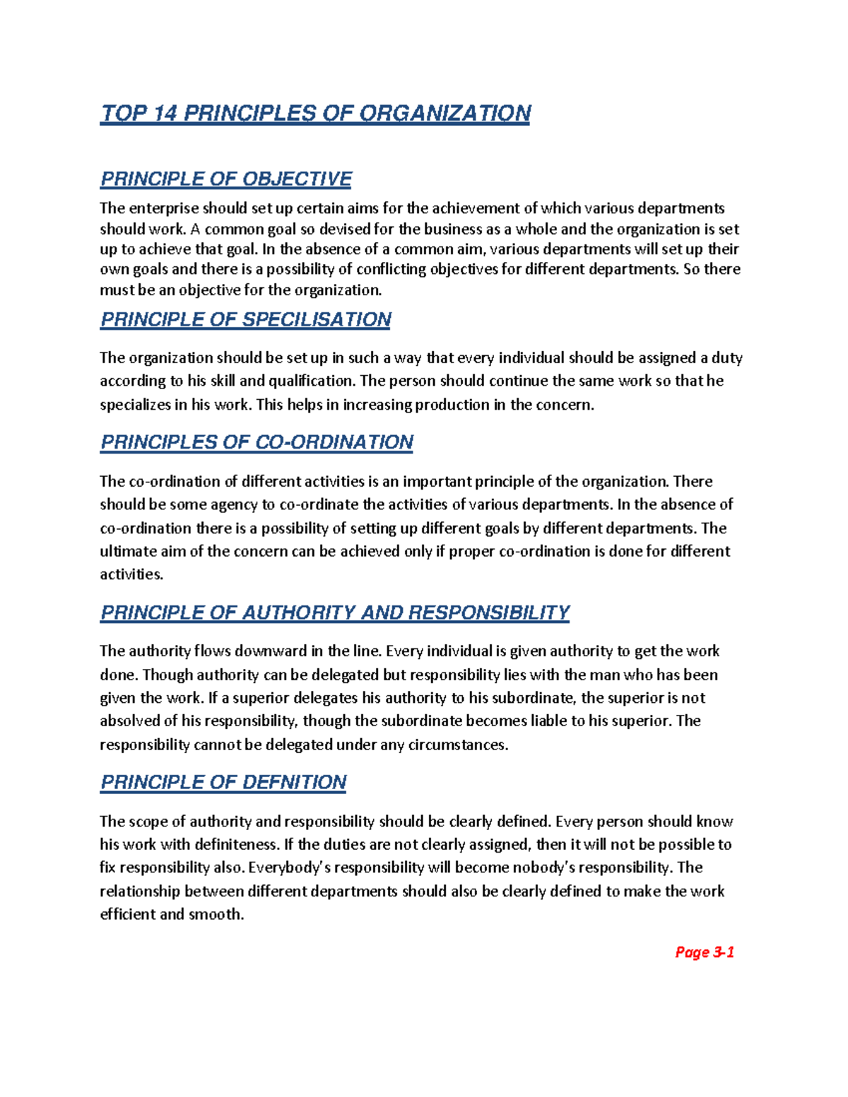 Principles OF Organization - TOP 14 PRINCIPLES OF ORGANIZATION ...