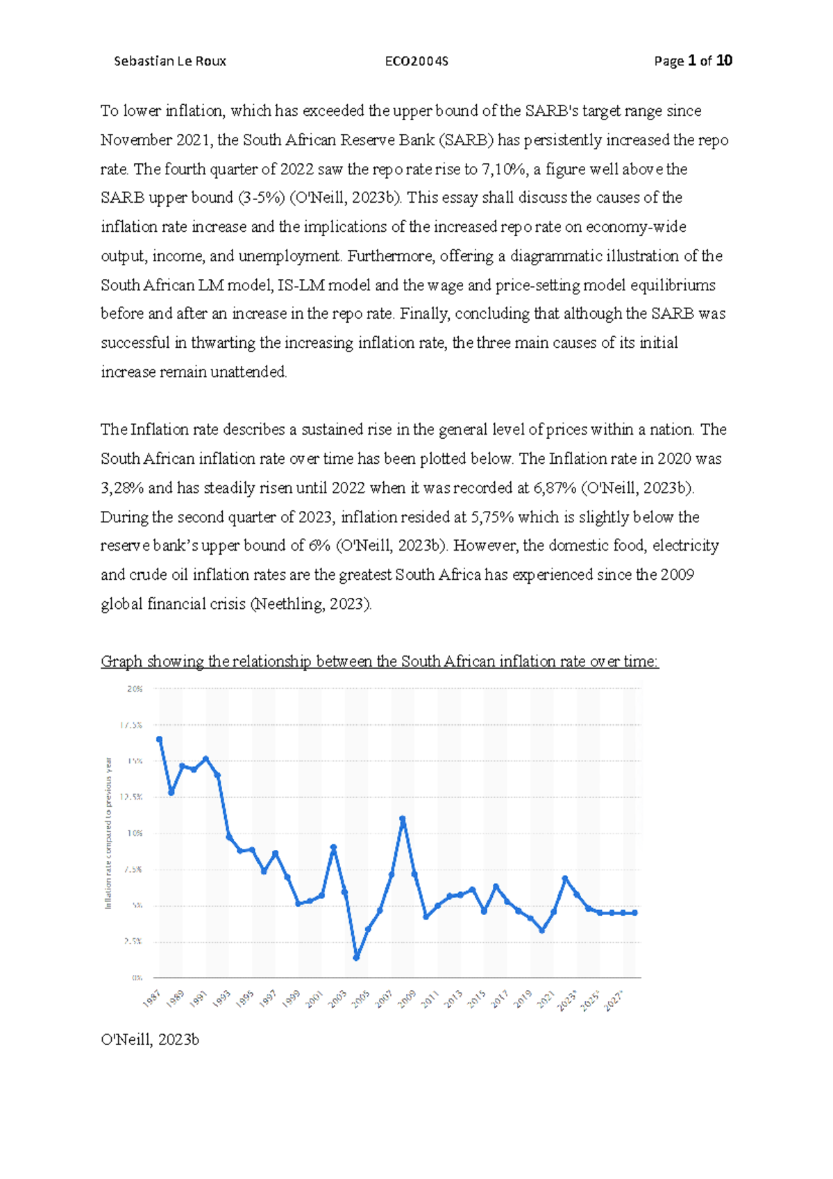 ECO2004 S Essay - To lower inflation, which has exceeded the upper ...