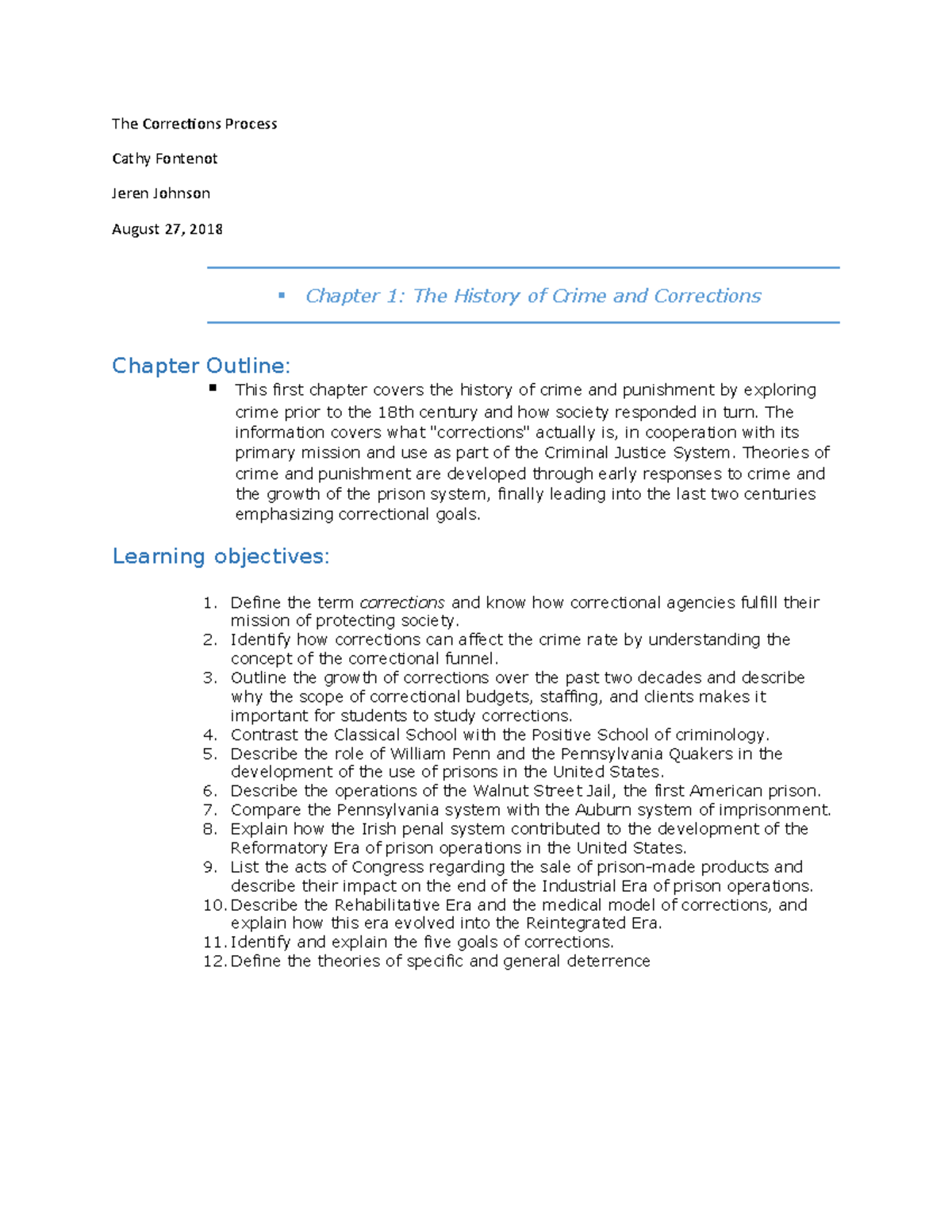 The Corrections Process - The information covers what actually is, in ...