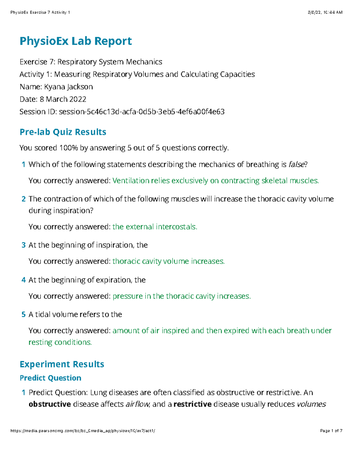 Physio Ex Exercise 7 Activity 1 - PhysioEx Lab Report Exercise 7 ...