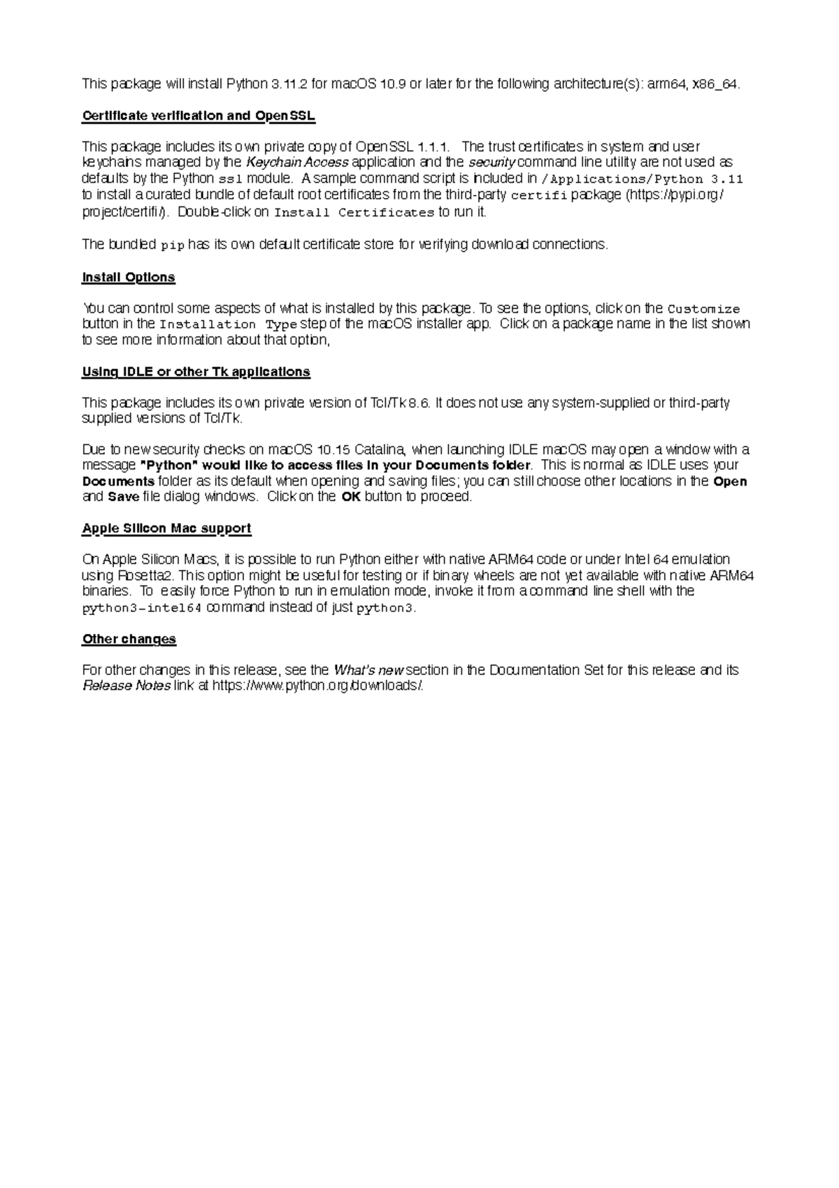 Read Me - sadasdas - This package will install Python 3.11 for macOS 10 ...