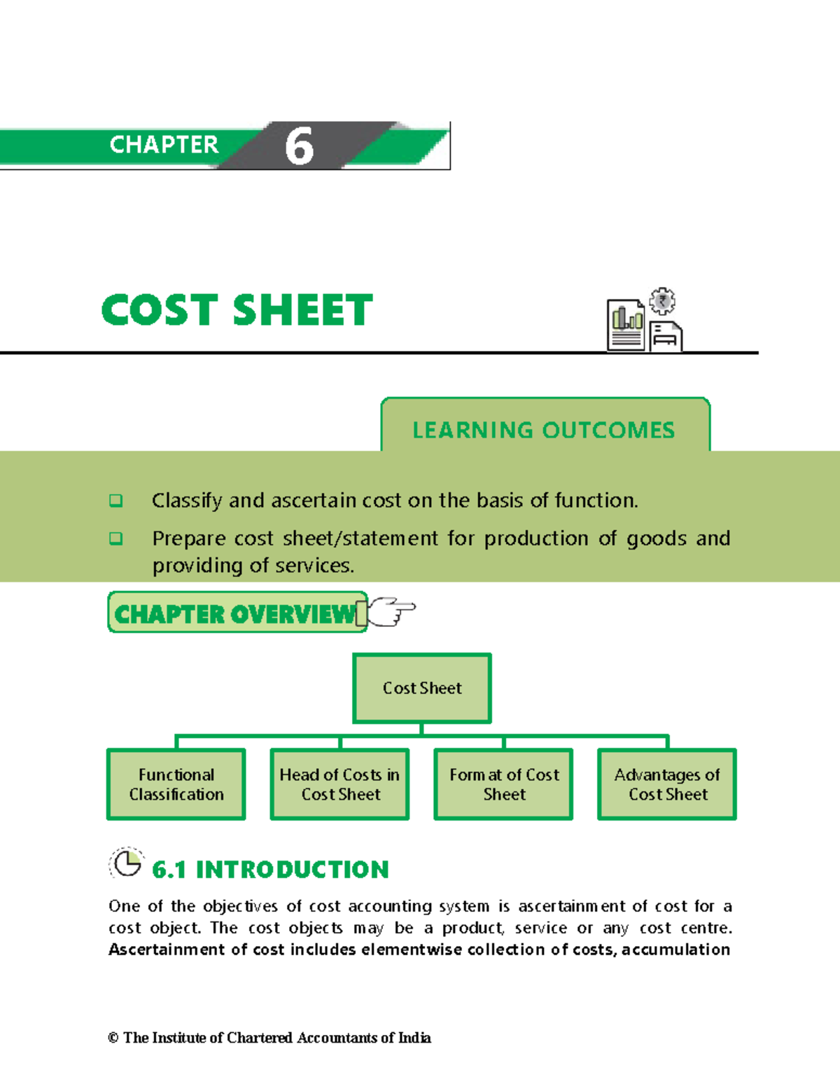 Cost Sheet Notes Part Of Accounting LEARNING OUTCOMES COST SHEET