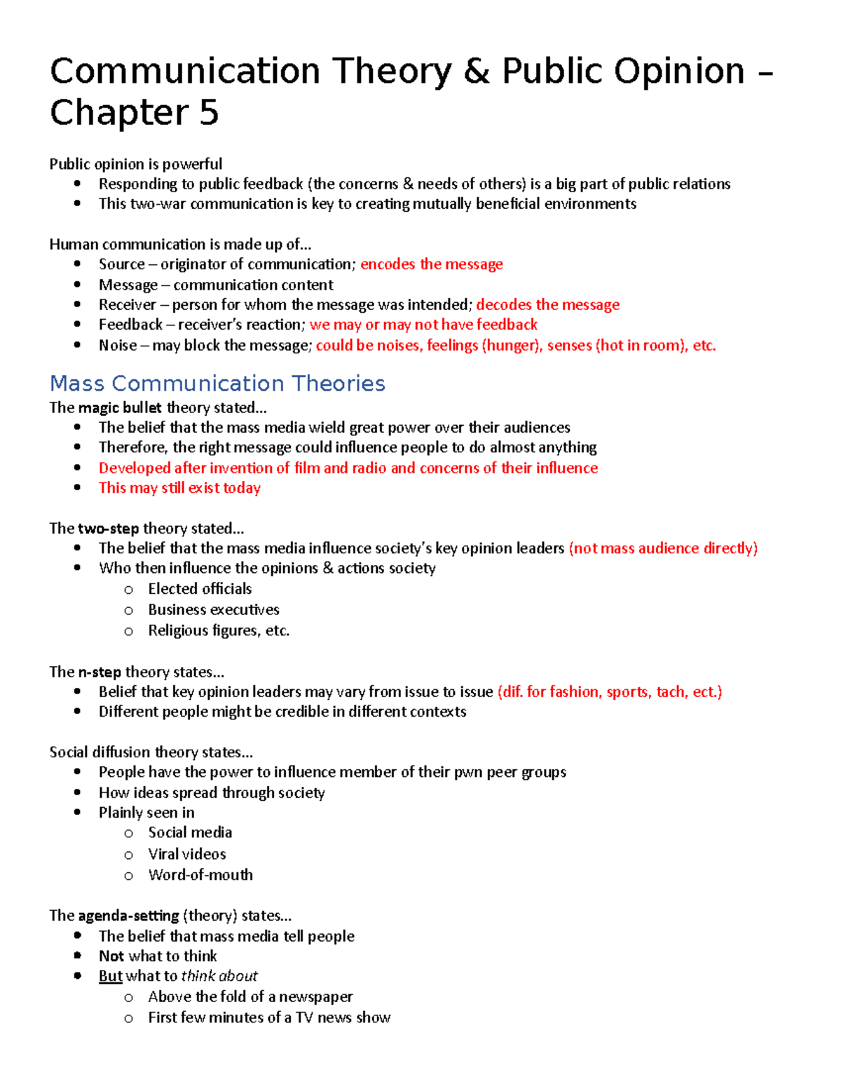 Pr272 ch5 - Taught by Professor Amy Hitt - Communication Theory ...