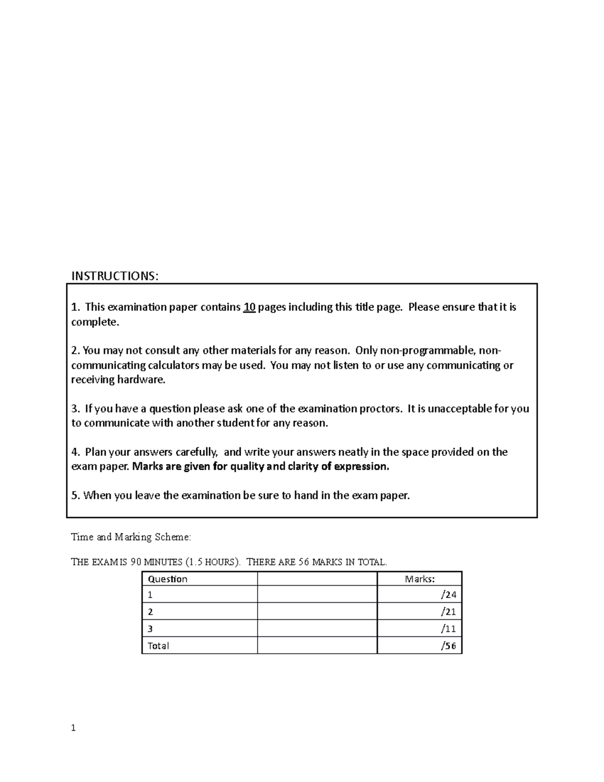 F'22 AFM373 Midterm ( Learn) - INSTRUCTIONS: 1. This examination paper ...