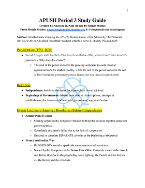Apush cheat sheet 2020 - period 3 - APUSH UNIT 3 (1754-1800) “Cheat ...