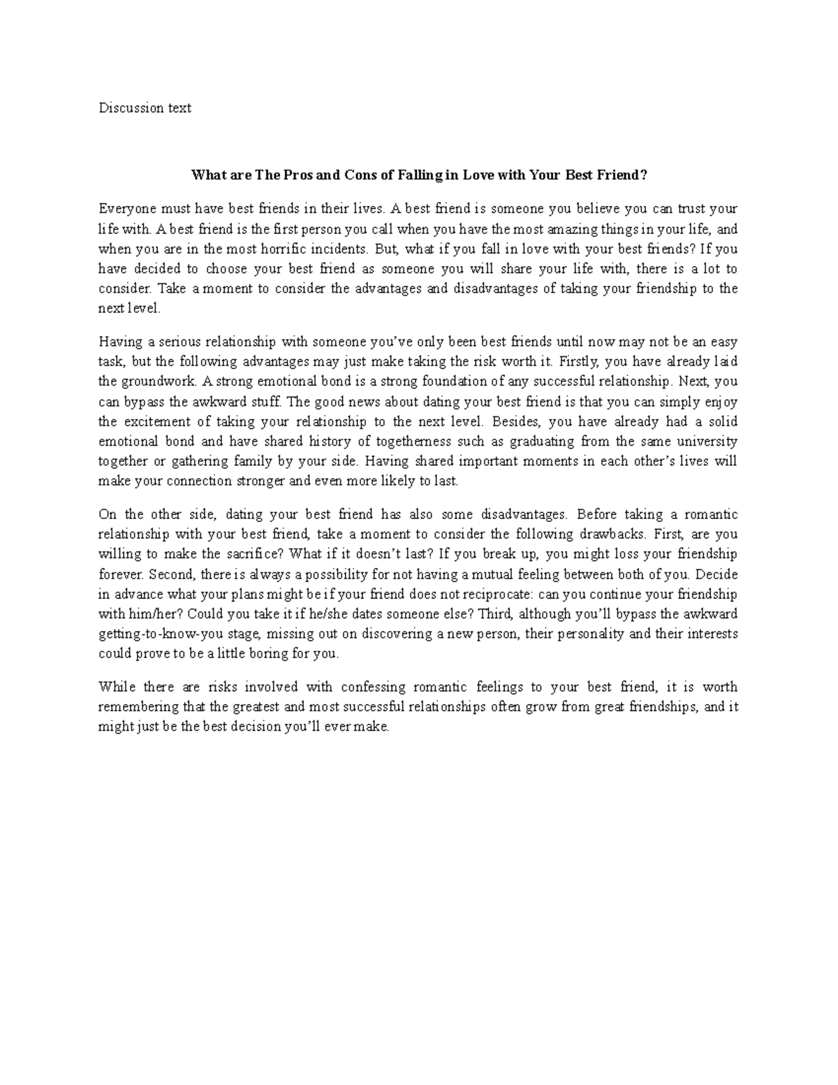 Discussion Text - Critical Reading and Writing Course - Discussion text ...