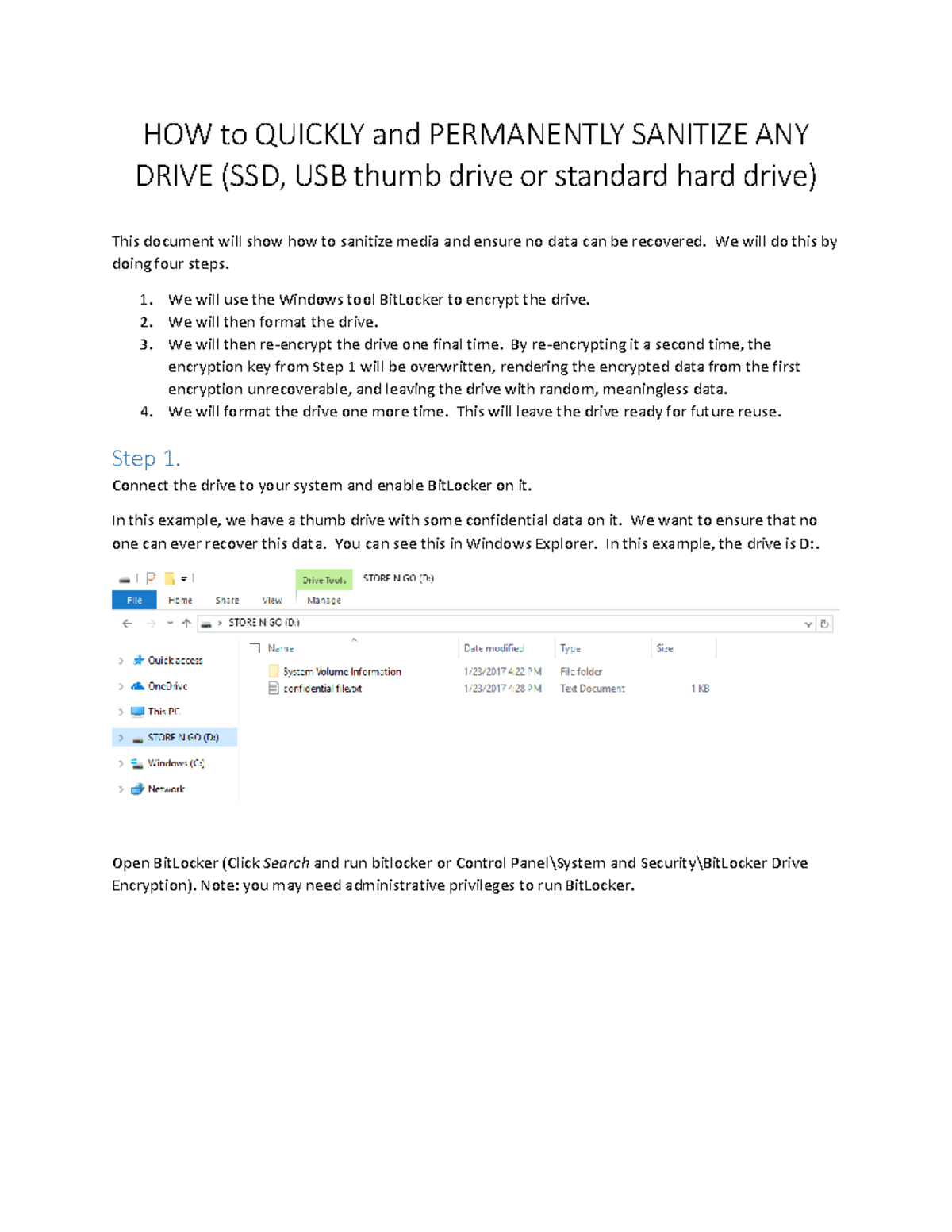 Sanitize Drive - pratical - HOW to QUICKLY and PERMANENTLY SANITIZE ANY DRIVE (SSD, USB thumb ...