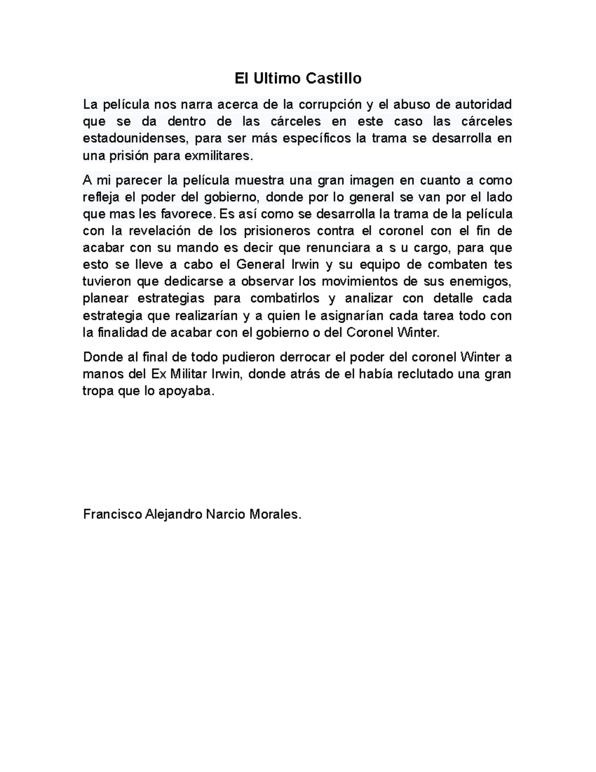 El Ultimo Castillo - cdcdcdc - El Ultimo Castillo La película nos narra ...